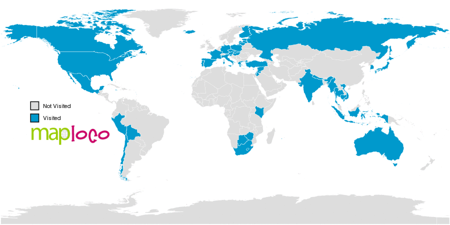 Countries I've Visited: Australia, Austria, Bolivia, Botswana, Cambodia ...