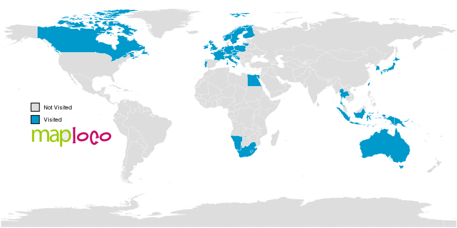 Countries I've Visited: Australia, Austria, Belgium, Bosnia and ...