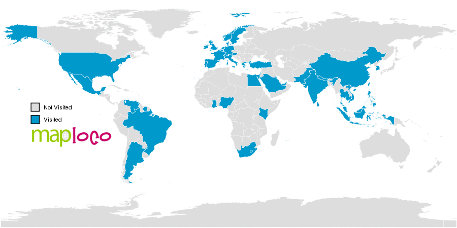 Countries I've Visited: Argentina, Austria, Belgium, Brazil, Cambodia ...