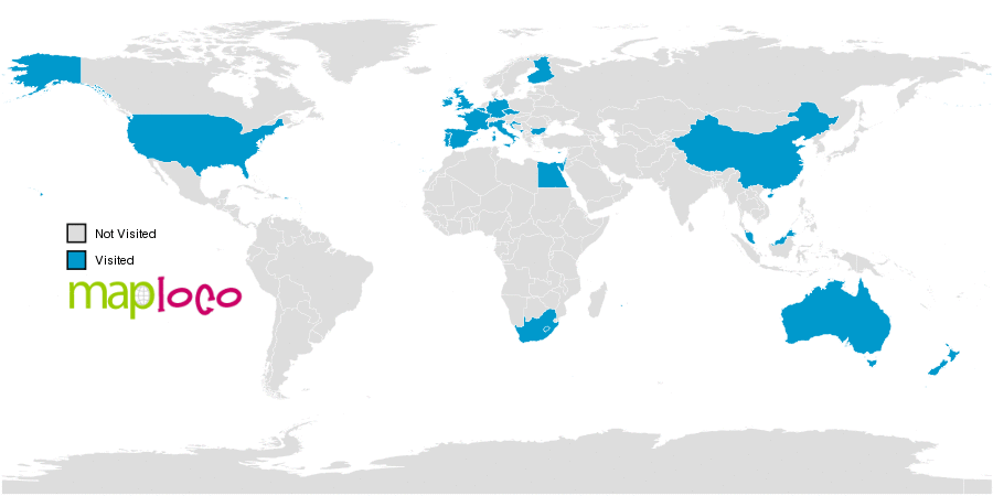 Countries I've Visited: Andorra, Australia, Belgium, Bulgaria, China ...