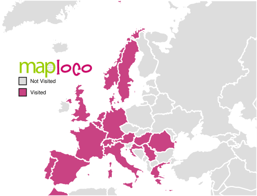 European Countries I've Visited: Austria, Belgium, Croatia, Denmark ...