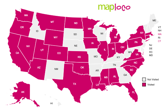 Sarah's 50 State Marathon Quest - State Tracker