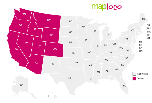 States I've Visited: Arizona, California, Colorado, Idaho, Montana ...